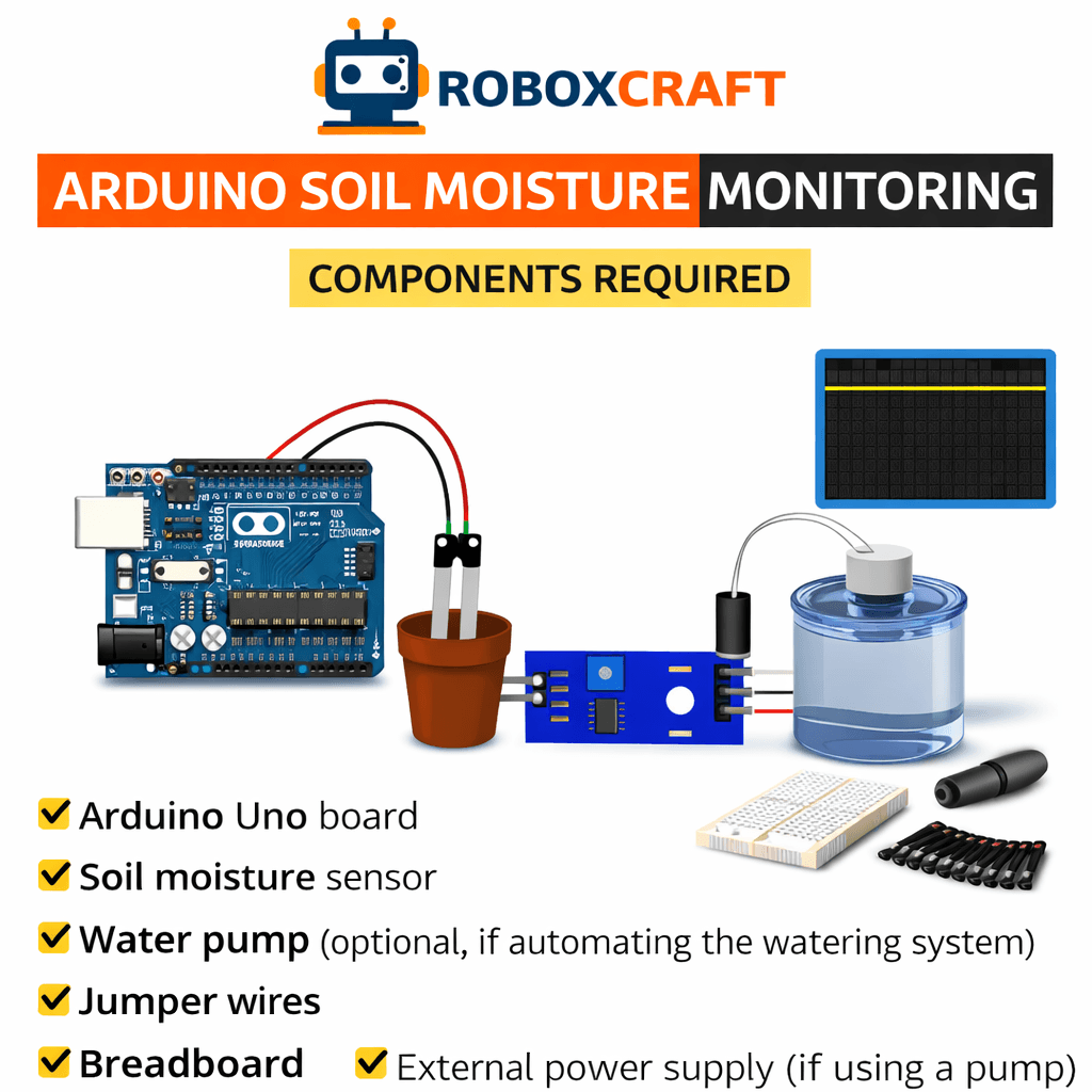 Soil Moisture Sensor with Arduino - RoboXCraft